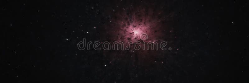 Pink Stars on Black Empty Space Universe Void Panoramic Wide Angle Ai ...