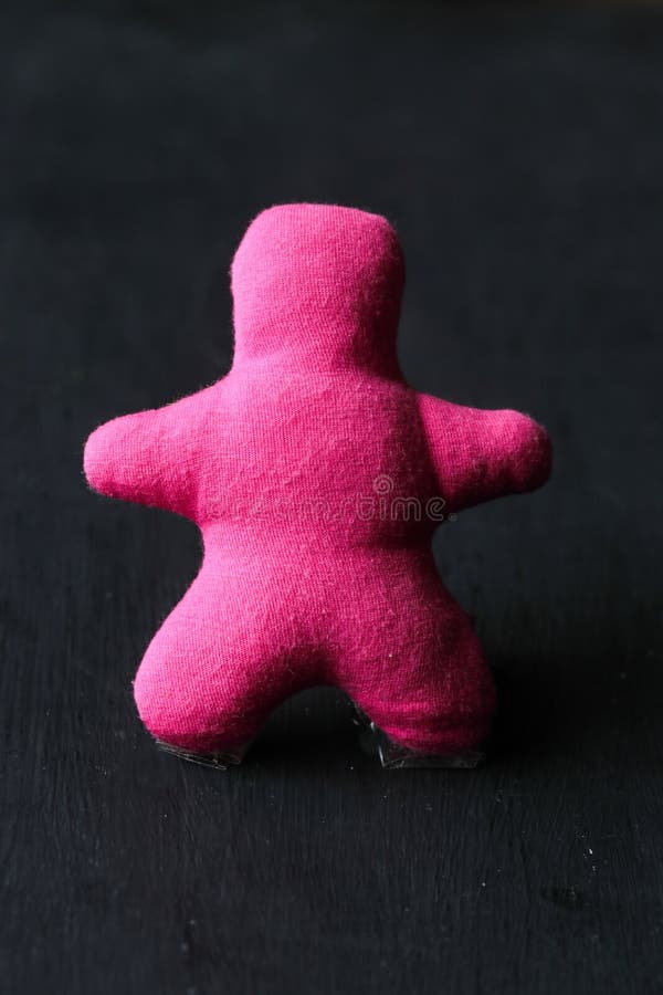Pink Stick Man On A Black Background Stock Photo - Image of concept ...