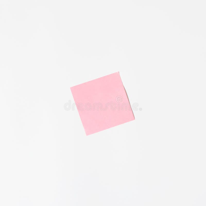 Pink Sticker on a White Wall, Mock Up. Blank Sticky Sheet, Minimalism ...