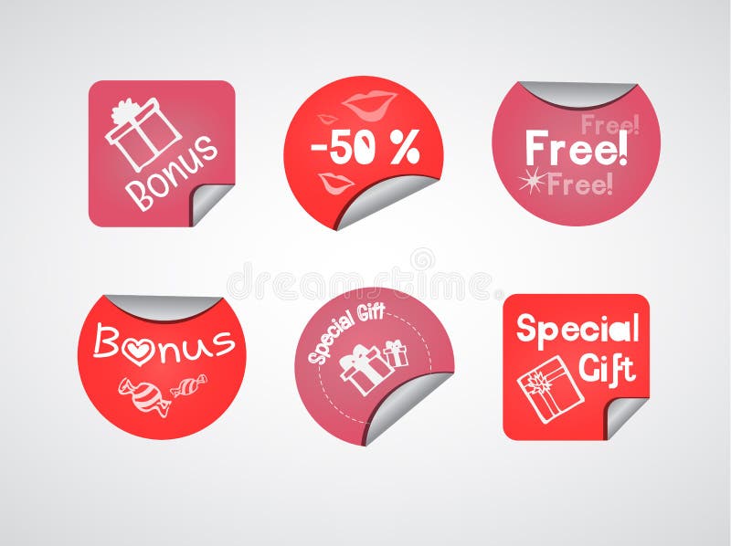 Pink Stickers stock illustration. Illustration of percent - 30387472