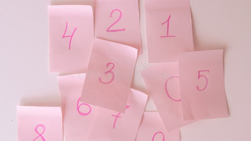 Pink Stickers with Numbers Analysis Concept Stock Image - Image of ...