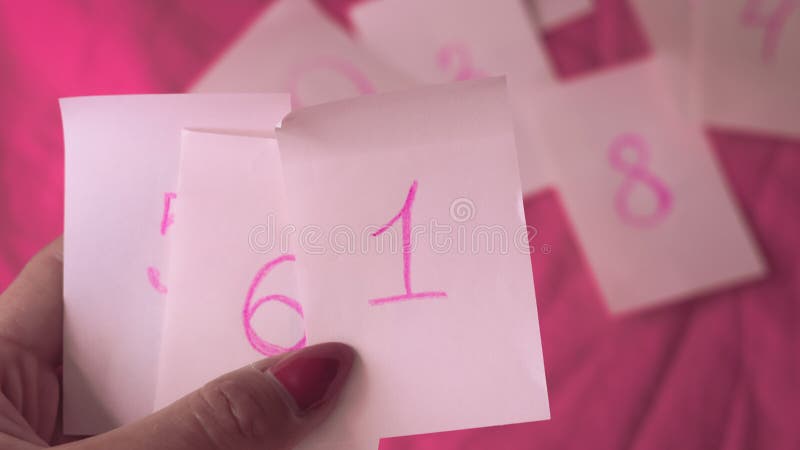 Pink Stickers with Numbers Analysis Concept Stock Image - Image of math ...