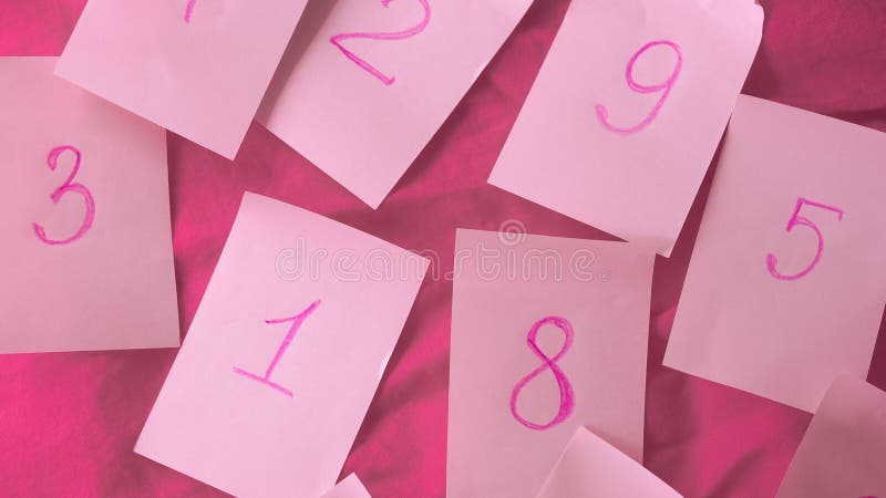 Pink Stickers with Numbers Analysis Concept Stock Photo - Image of ...