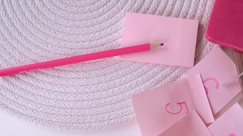 Pink Stickers with Numbers Analysis Concept Stock Photo - Image of ...