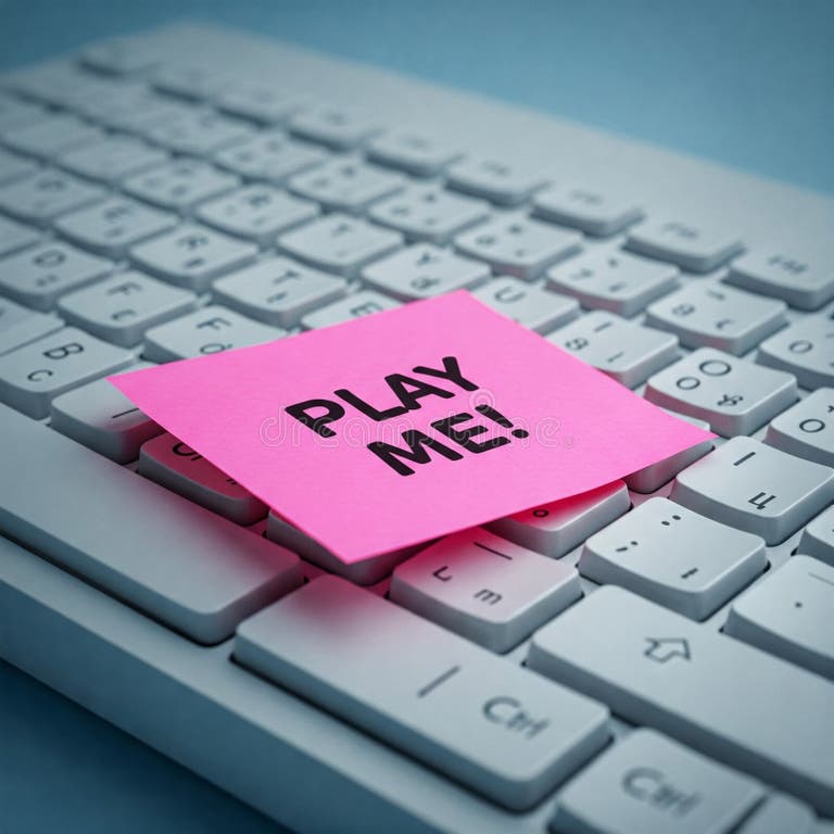 Pink Sticky Note Computer Keyboard (Generated with AI) Stock ...