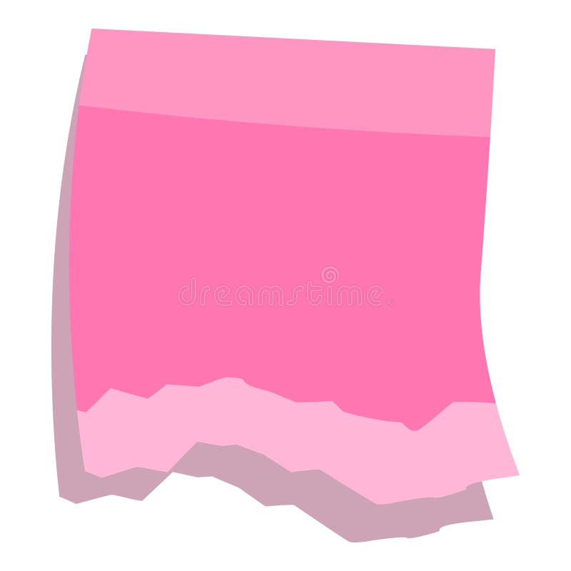 Pink Sticky Note Paper Reminder Ripped Torn Edge Stock Illustration ...