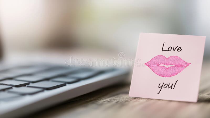 Pink Sticky Note Computer Keyboard Generated Ai Stock Photos - Free ...