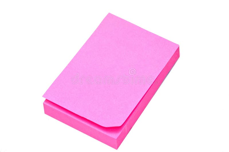 Pink Sticky Note on a White Background Stock Photo - Image of isolated ...