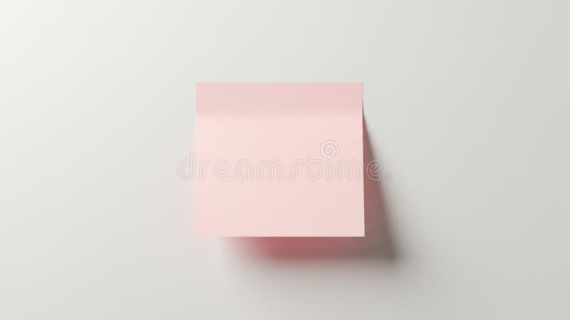 Pink Sticky Note on White Background Stock Illustration - Illustration ...