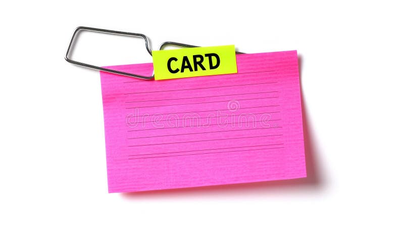 A Pink Sticky Note with a Yellow Tag Attached To it, AI Stock Image ...