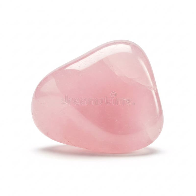 Pink Stone Polished To Smoothness Isolated on a White Stock ...