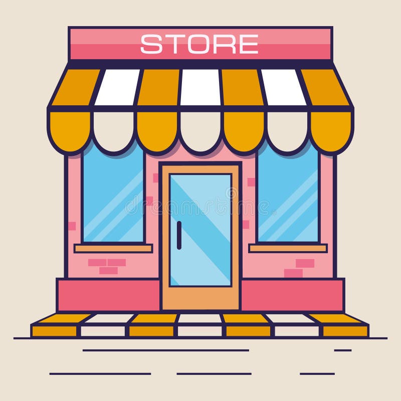 Pink Store Icon. Shop Icon. Flat Design Stock Illustration ...