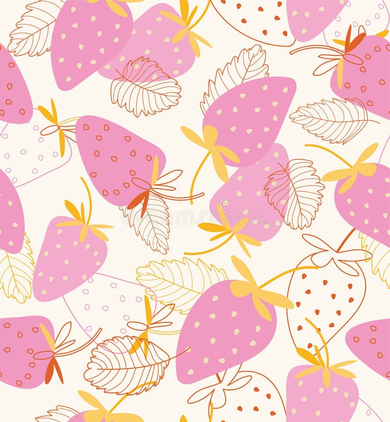 Strawberry Abstract. Flat Stule. Stock Illustration - Illustration of ...