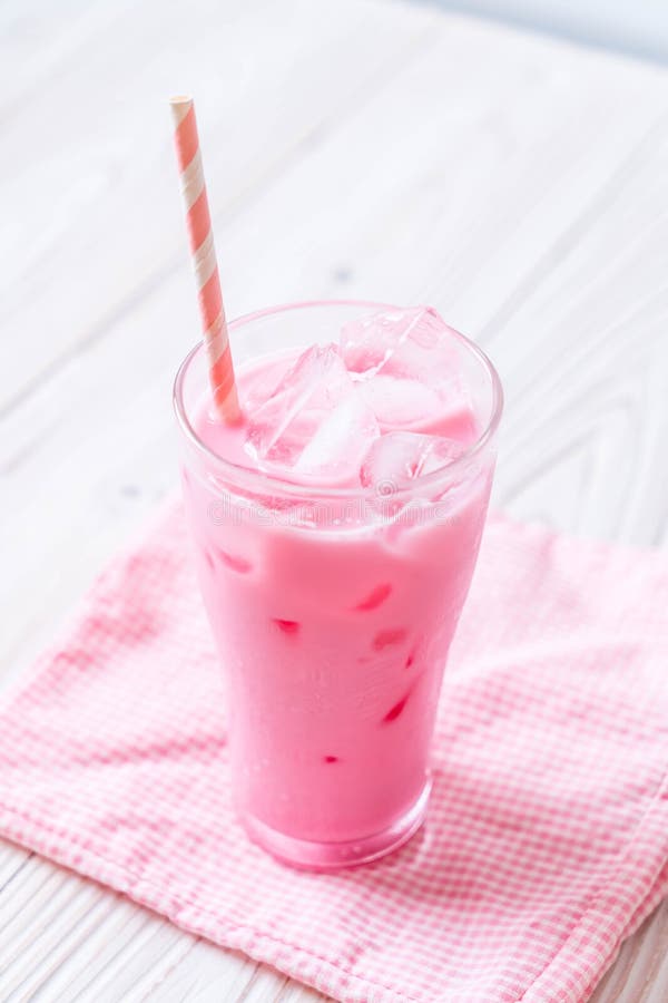 Pink strawberry milkshake stock photo. Image of milkshake - 120014442