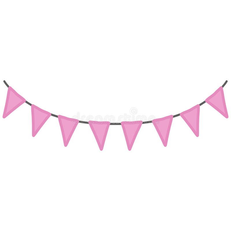 Pink Streamer Flags Pennants Vector Illustration Stock Vector ...