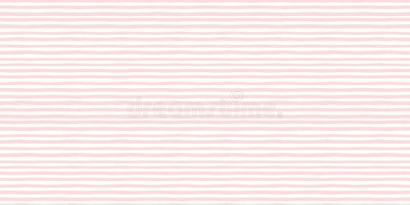 Pink Stripe Border Background. Organic Hand Drawn Horizontal Vector ...