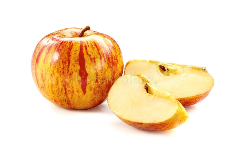 Pink Striped Apple Slices White Stock Photos - Free & Royalty-Free ...