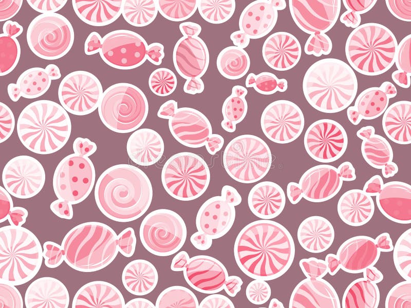 Pink Striped Candy Seamless Pattern Stock Vector - Illustration of ...