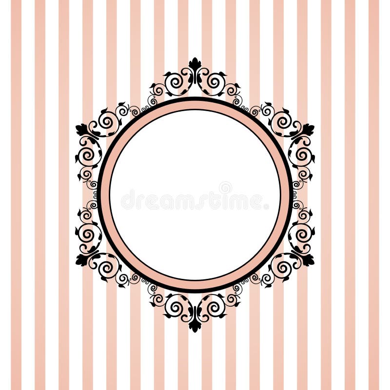 Pink striped frame stock vector. Illustration of antique - 33030598