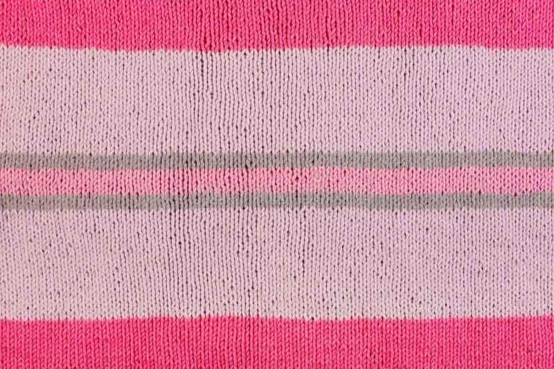 Pink Striped Knit Fabric Fabric Hand Knitted Stock Image - Image of ...