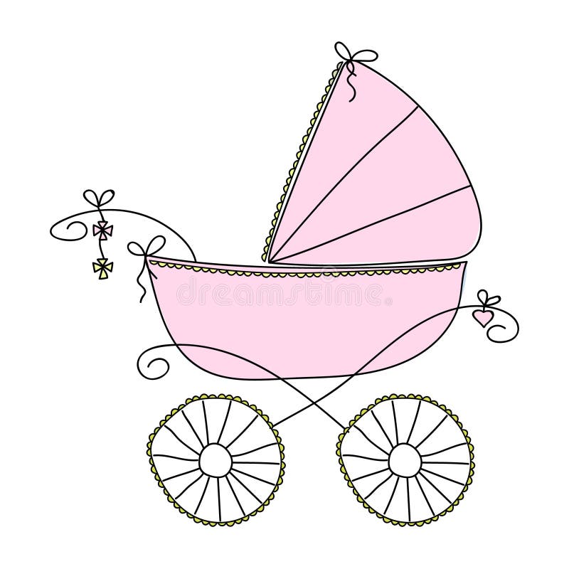 Pink stroller stock vector. Illustration of creative - 14248899