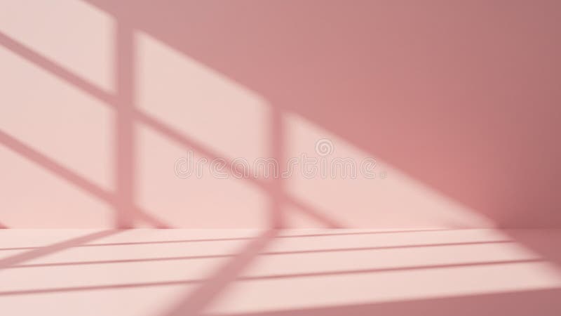 Pink Studio with Sunlight Shadows, Ideal for Product and Cosmetic ...
