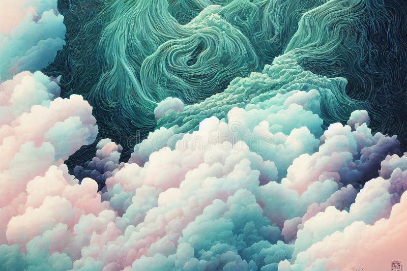 Pink Styled Abstract Clouds Painted in a Concept Art , Ai Generated ...