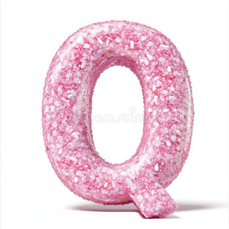 A Pink, Sugary Letter "Q" Shaped Like a Donut, Emphasizing Sweetness ...
