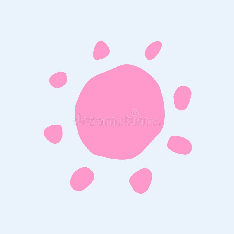 Pink sun icon stock vector. Illustration of heat, design - 80468690