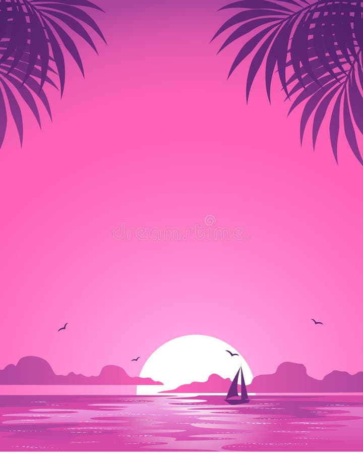 Summer sunset stock vector. Illustration of tree, night - 13509698