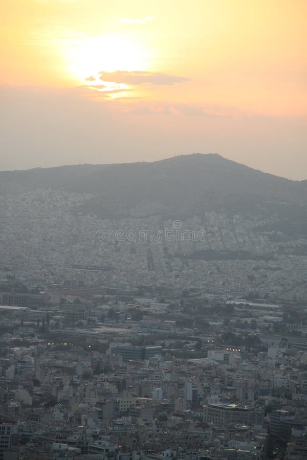 Pink sunset in Athens stock photo. Image of athens, peregrinate - 122883780