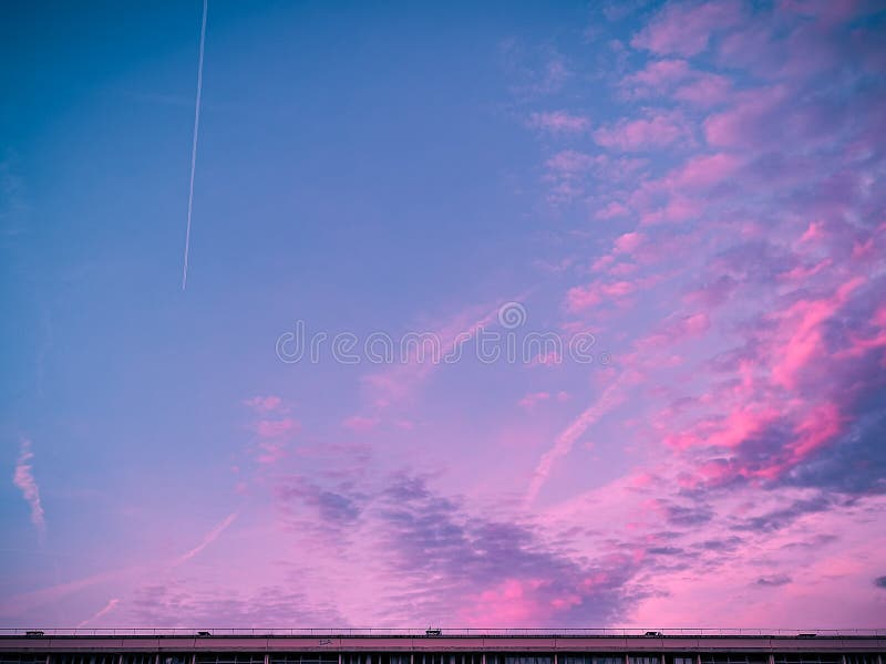 Pink Sunset Dusk Summer Clouds Stock Image - Image of sunset, dusk ...