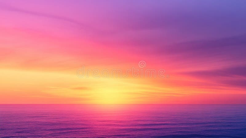 Pink Sunset Over Ocean stock image. Image of water, skyline - 359668877
