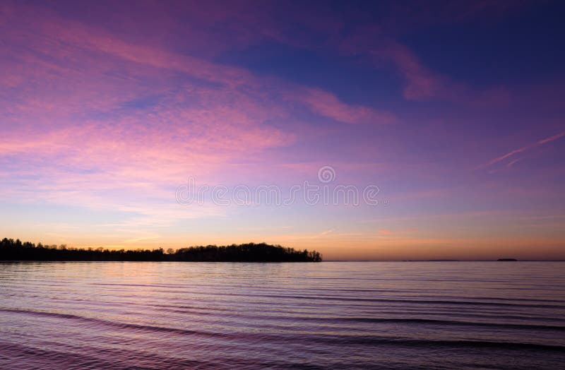 Pink sunset over water stock image. Image of nature, sunset - 3594053