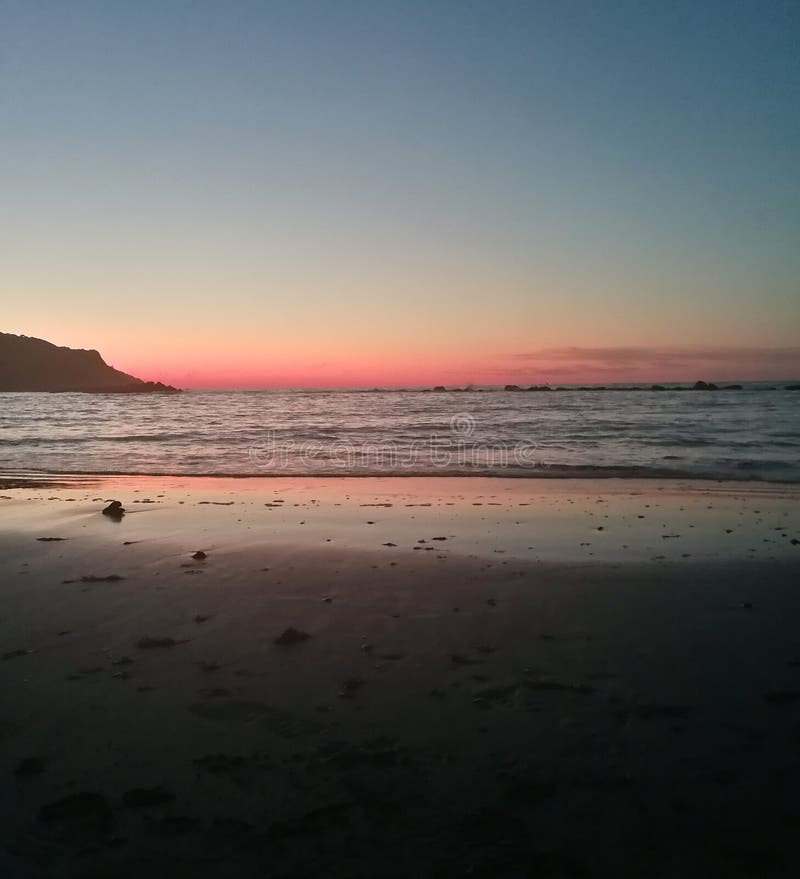 Pink sunset in Pesaro stock image. Image of adriaticcoast - 160141767