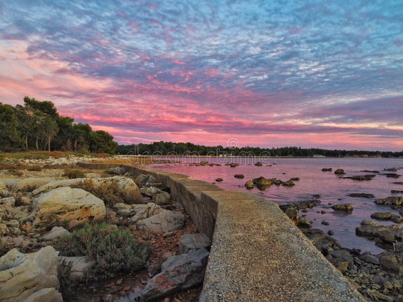 Beautiful Sun Set at the Beach Stock Image - Image of water, seascape ...
