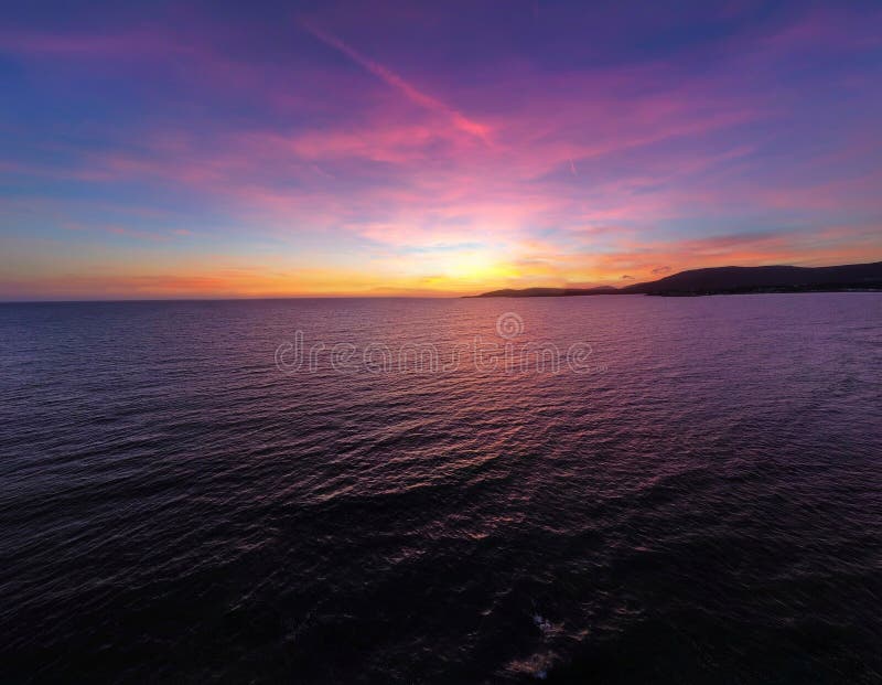 Pink Sunset at the Sea in Sardinia Stock Image - Image of sunset, light ...