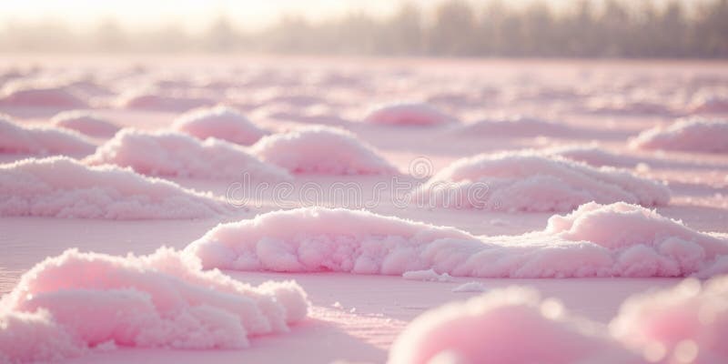 Pink Surface Covered with Fresh Winter Snow. Stock Photo - Image of ...
