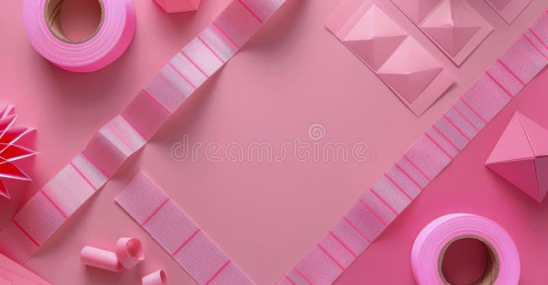 A Pink Surface, Various Shades and Textures of Pink Paper, Ribbon, and ...