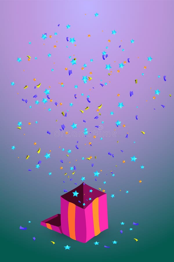Pink Surprise Box, Explosion Stock Vector - Illustration of pink, flies ...