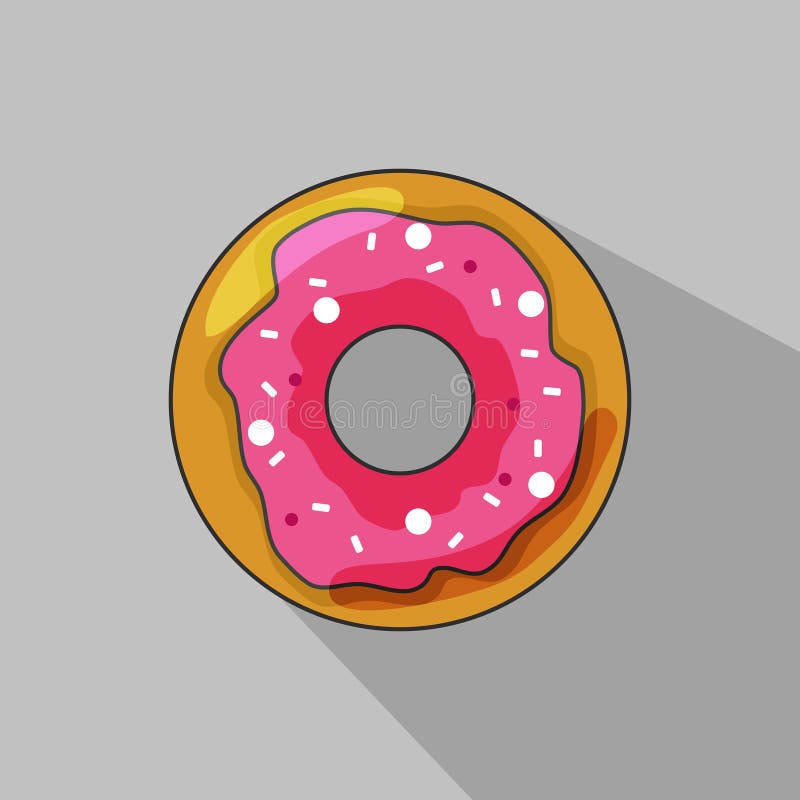 Pink Sweet Donut Icon Vector Illustration. Stock Vector - Illustration ...