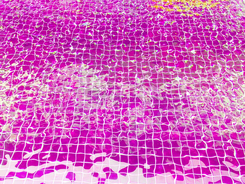 Pink Swimming Pool Water with Tiles and Palm Tree Shadow Stock Image ...