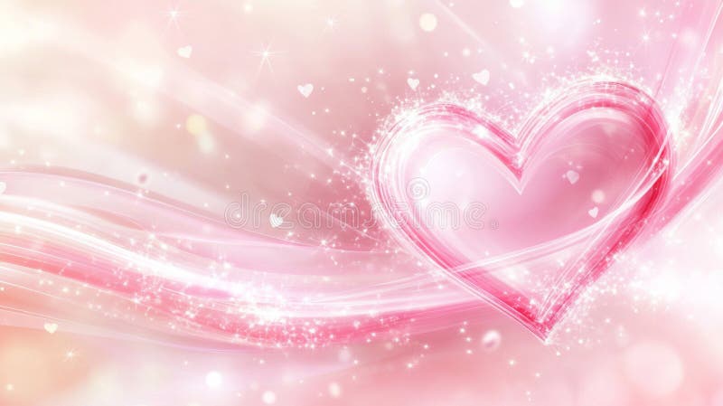 Pink Swirling Heart Background with Sparkling Lights Stock Illustration ...