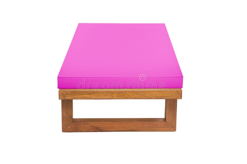 Pink Wooden Modern Table on White Background. Stock Image - Image of ...