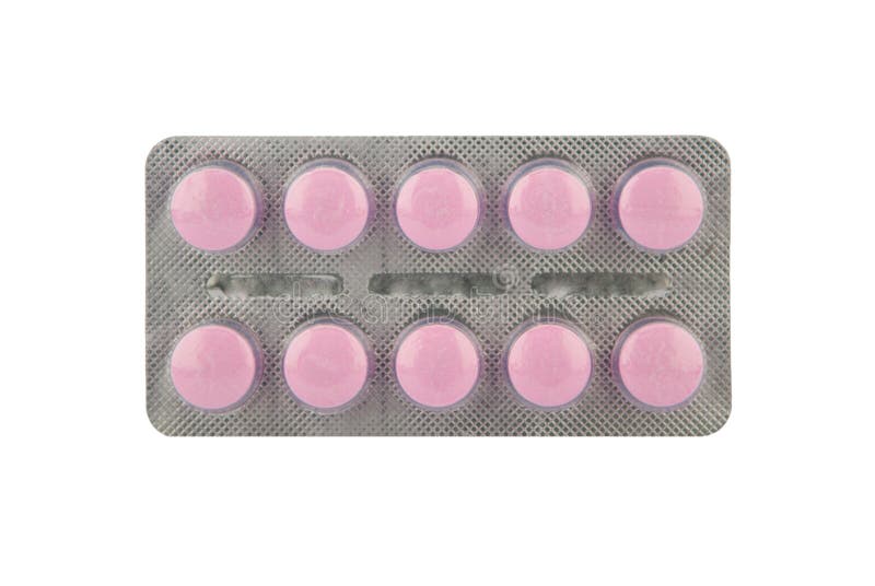 Pink Tablet in Blister Pack Stock Image - Image of headache ...