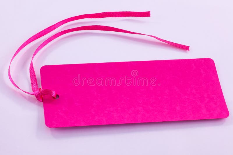 Pink card tag. stock image. Image of address, close, retail - 88298573