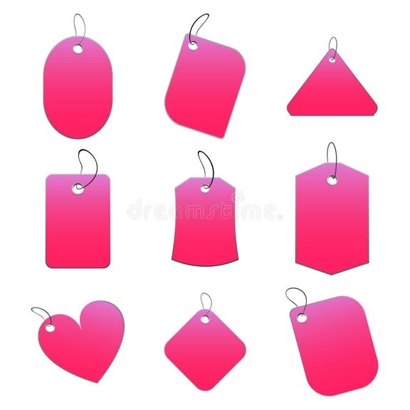 Pink tags stock vector. Illustration of labels, elements - 6519010