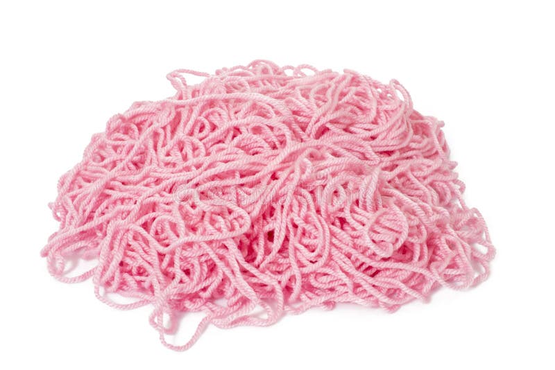 Pink tangled knitting yarn stock photo. Image of fluffy - 225954848