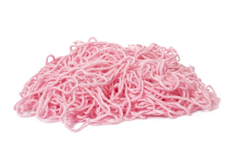 Pink tangled knitting yarn stock photo. Image of clothing - 225954850