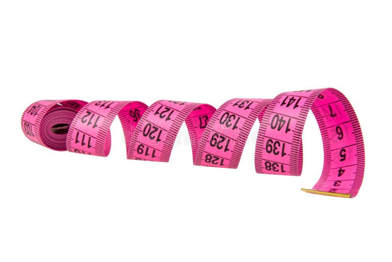 Pink Tape Measure Isolated on the White Background Stock Image - Image ...